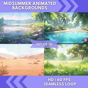 Mega Pack Mid-summer , Vtuber Background, Vtuber Animated Backgrounds ...