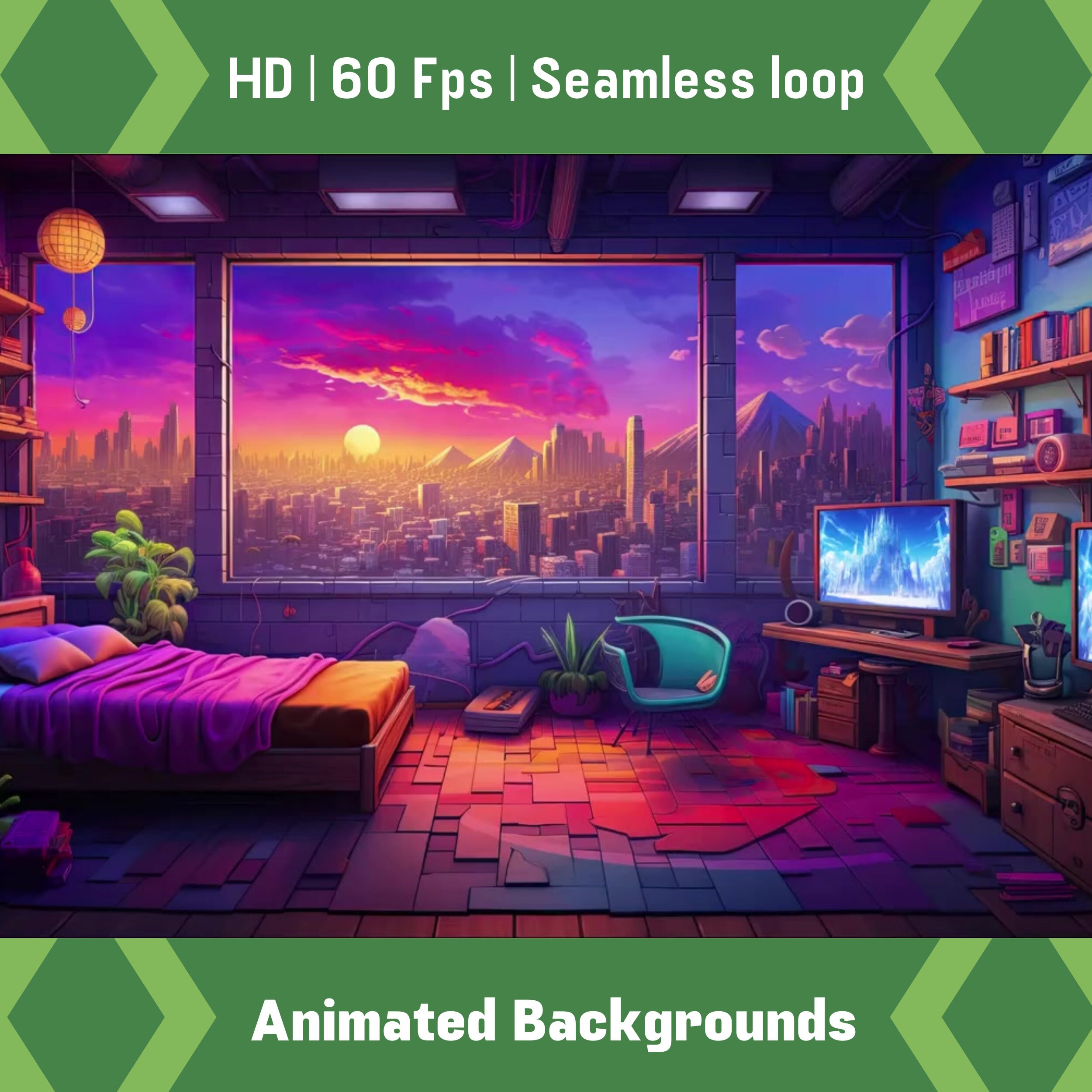 Animated Background Pixel Art, Twitch Minecraft Animated Background ...