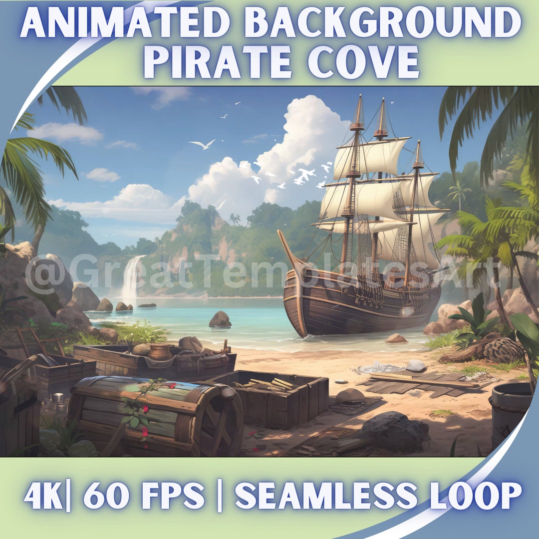 Twitch Pirate Cove Animated Background Anime Lo-fi Animated Overlay ...