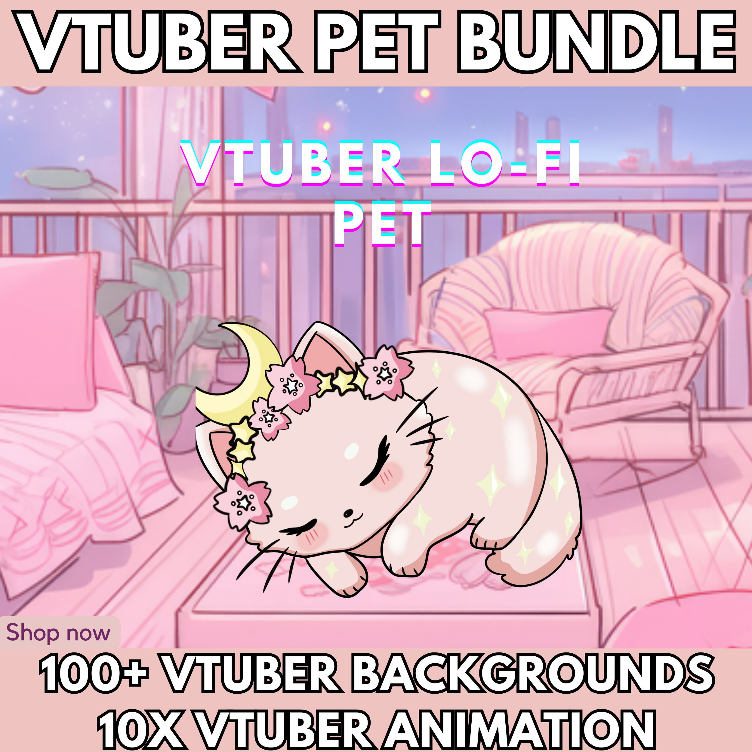 Animated Vtuber Cute Pet Cat Twitch Stream Decoration Vtuber Assets ...