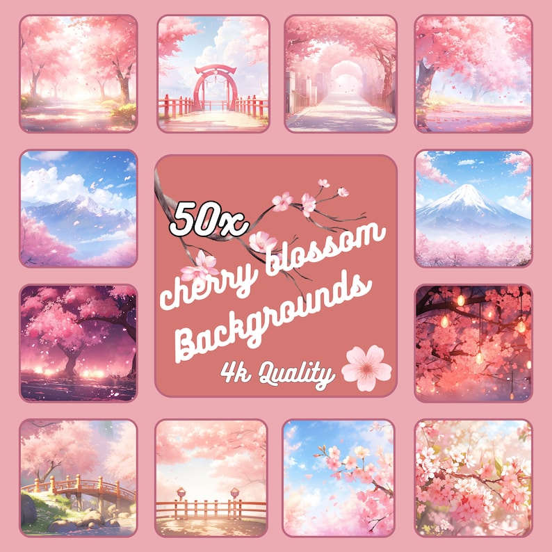 Cherry Blossom Anime Virtual Background, Vtuber Backgrounds, Stream ...