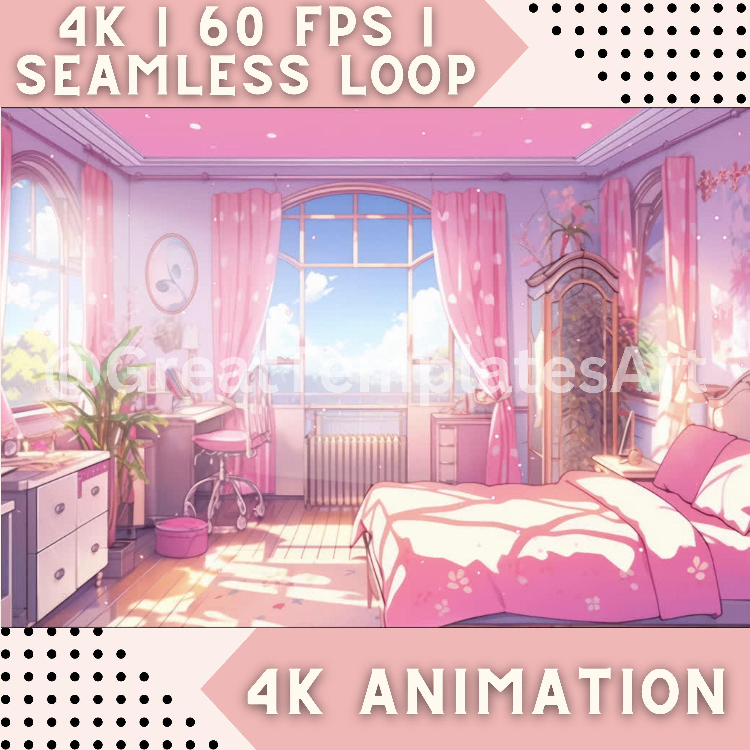Twitch Animated Background Pastel Bedrooms Background Twitch Overlay ...
