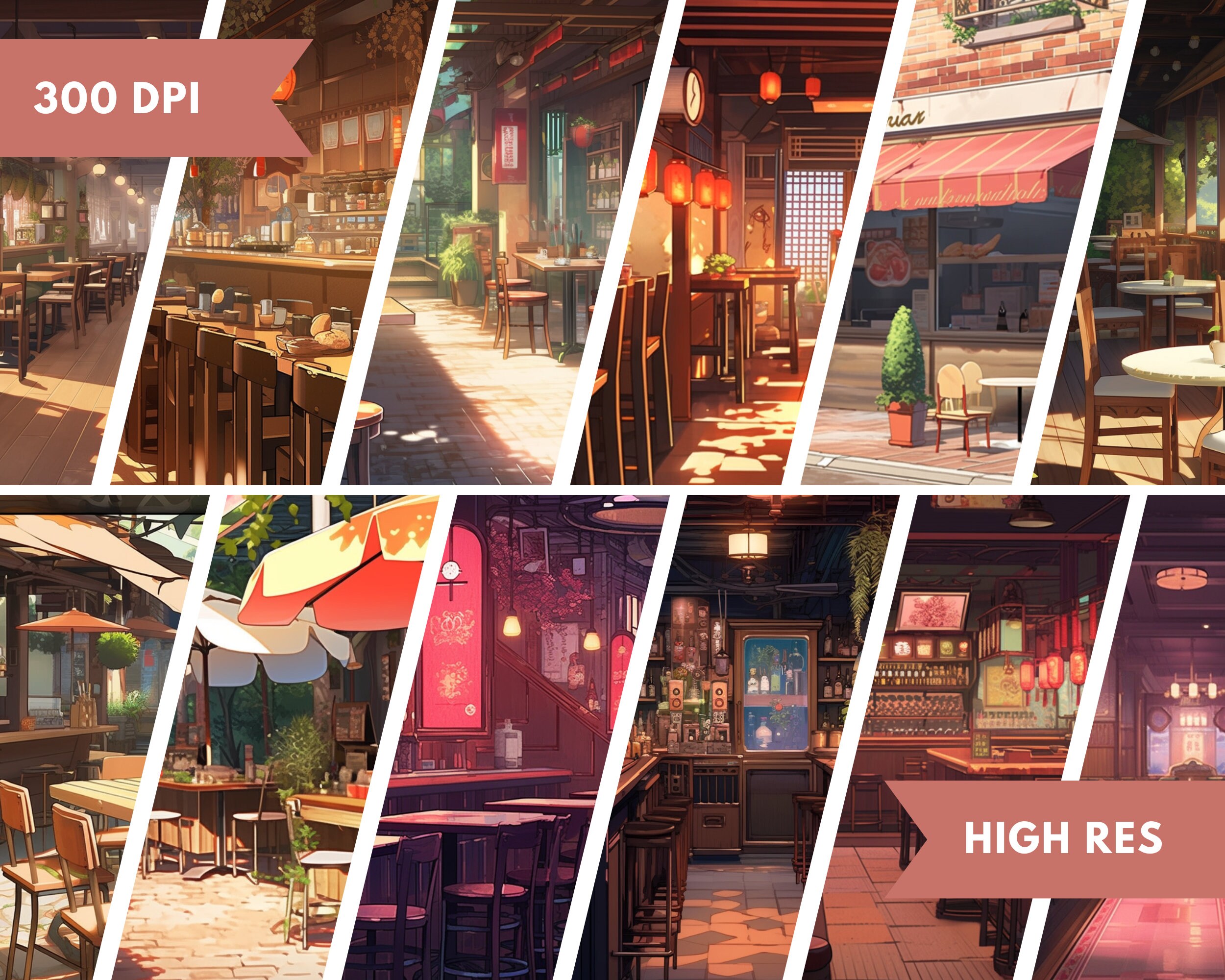 50 Anime Restaurant Backgrounds: Twitch Stream & Vtuber Overlay ...