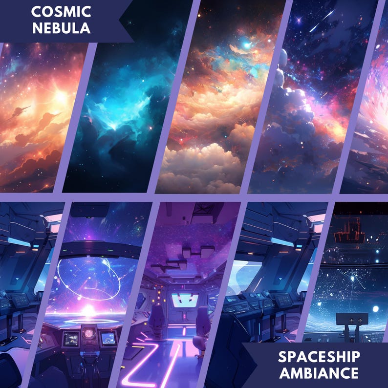 50x Twitch Background Futuristic Theme Vtuber Background for Twitch ...