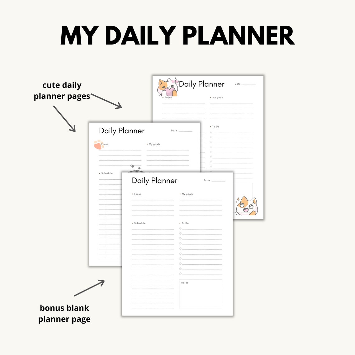 Cute Cats Daily Planner, 6x9, 11 Page Planner for Cat Lovers - Etsy