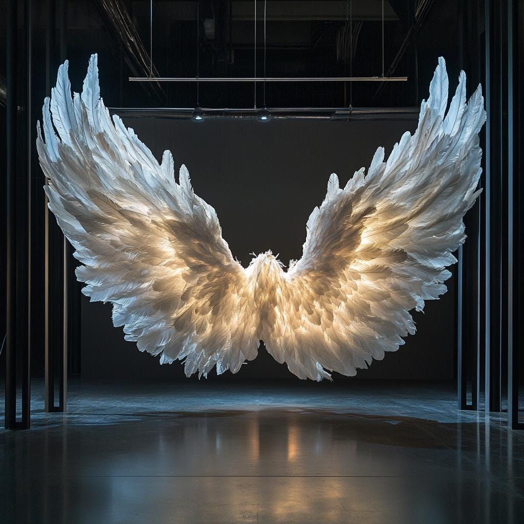 Lit Angel Wings Background - Etsy