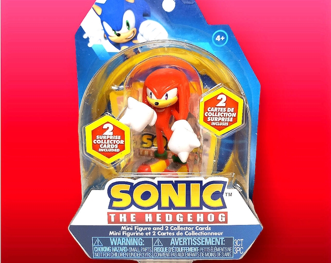 Sonic the Hedgehog KNUCKLES 3"mini Figure & 2 Collector Cards New ...