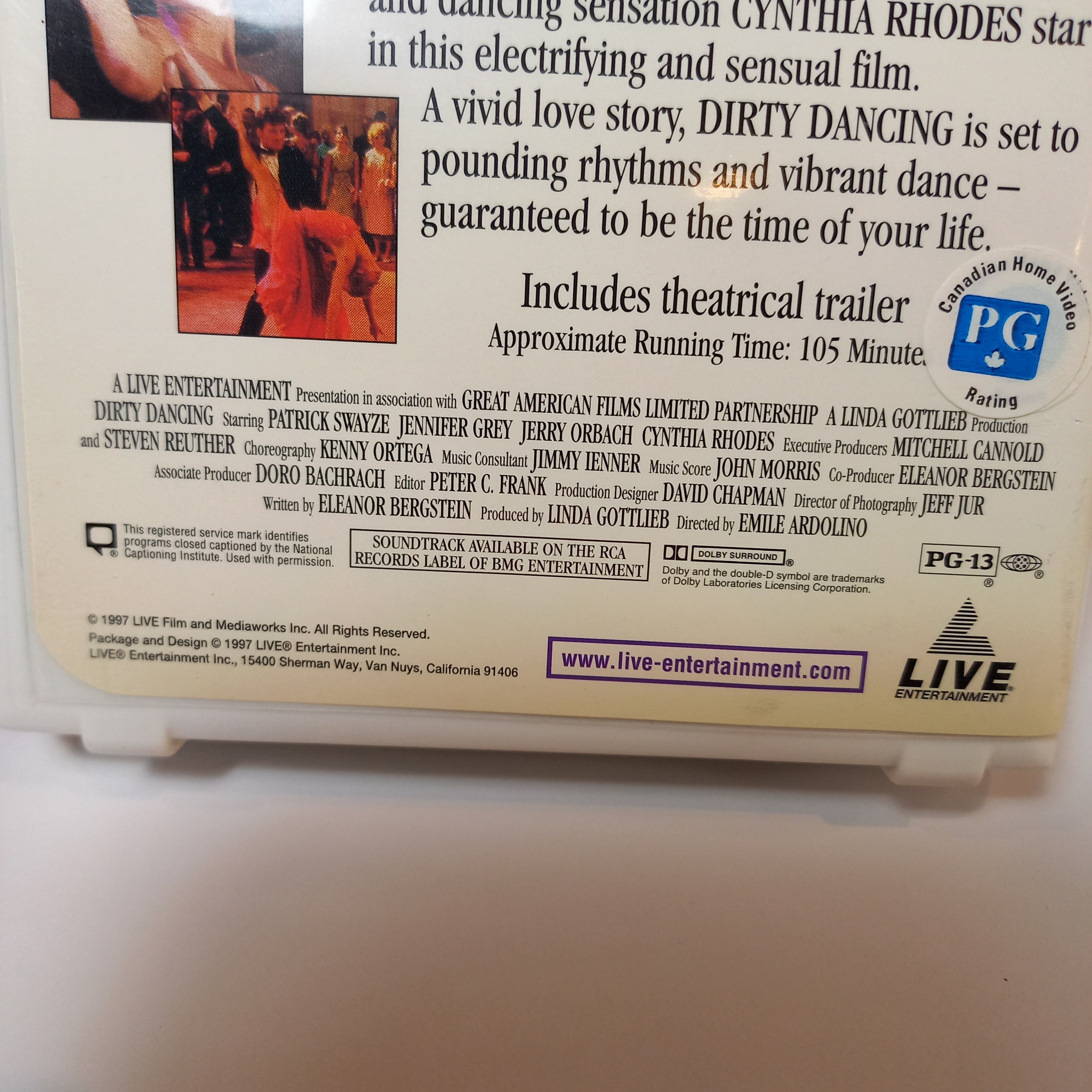 Dirty Dancing VHS, 1997, 10th Anniversary Edition Patrick Swayze ...