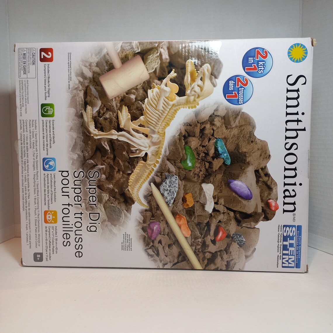 New Smithsonian 2-IN-1 Super Dig Set for Kids and Adults Gemstones and ...