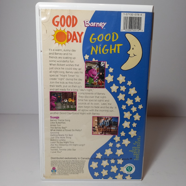 Barney Good Day, Good Night VHS, 1997 Clam Shell Classic Collection ...