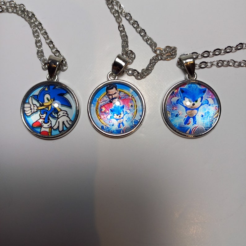 Sonic the Hedgehog 18mm. Lot of 3 Three Necklaces/pendants. New ...