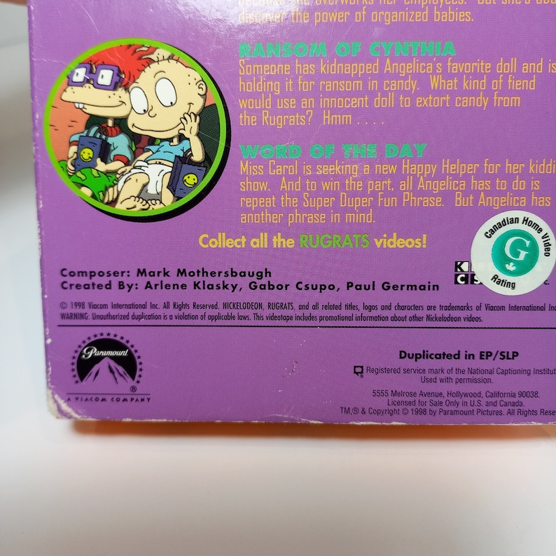 Rugrats Angelica Knows Best VHS, 1998 Nickelodeon. 5 Scheming Stories ...