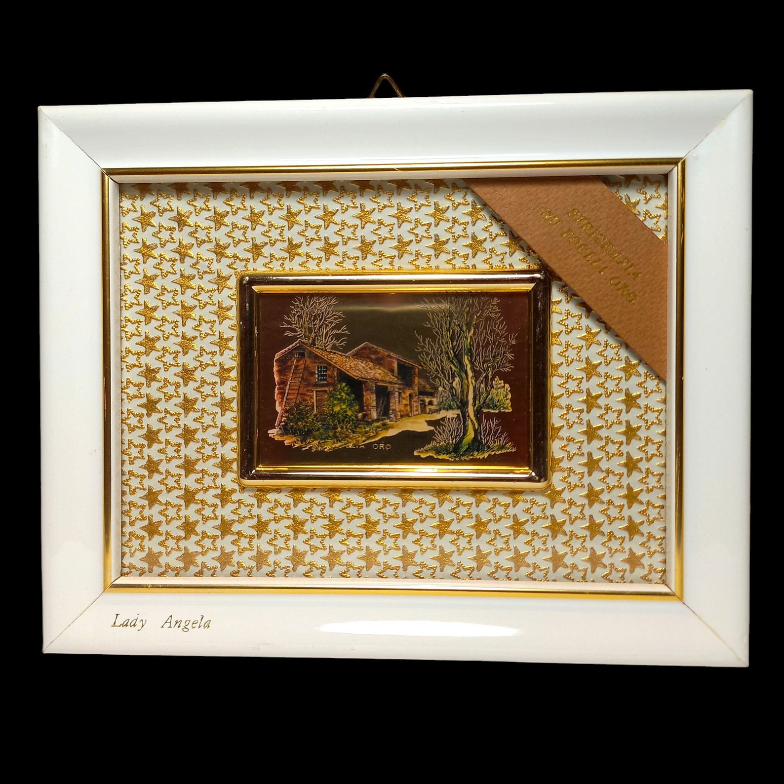 Lady Angela Wall Picture Fram House Made in ITALY 1980’s Item Gold Foil ...