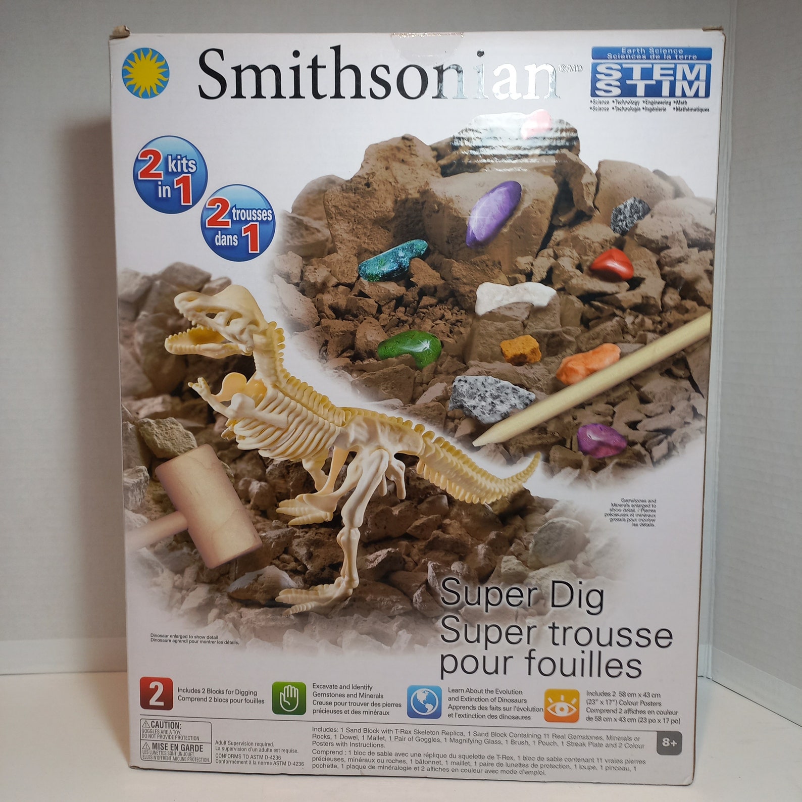 New Smithsonian 2-IN-1 Super Dig Set for Kids and Adults Gemstones and ...