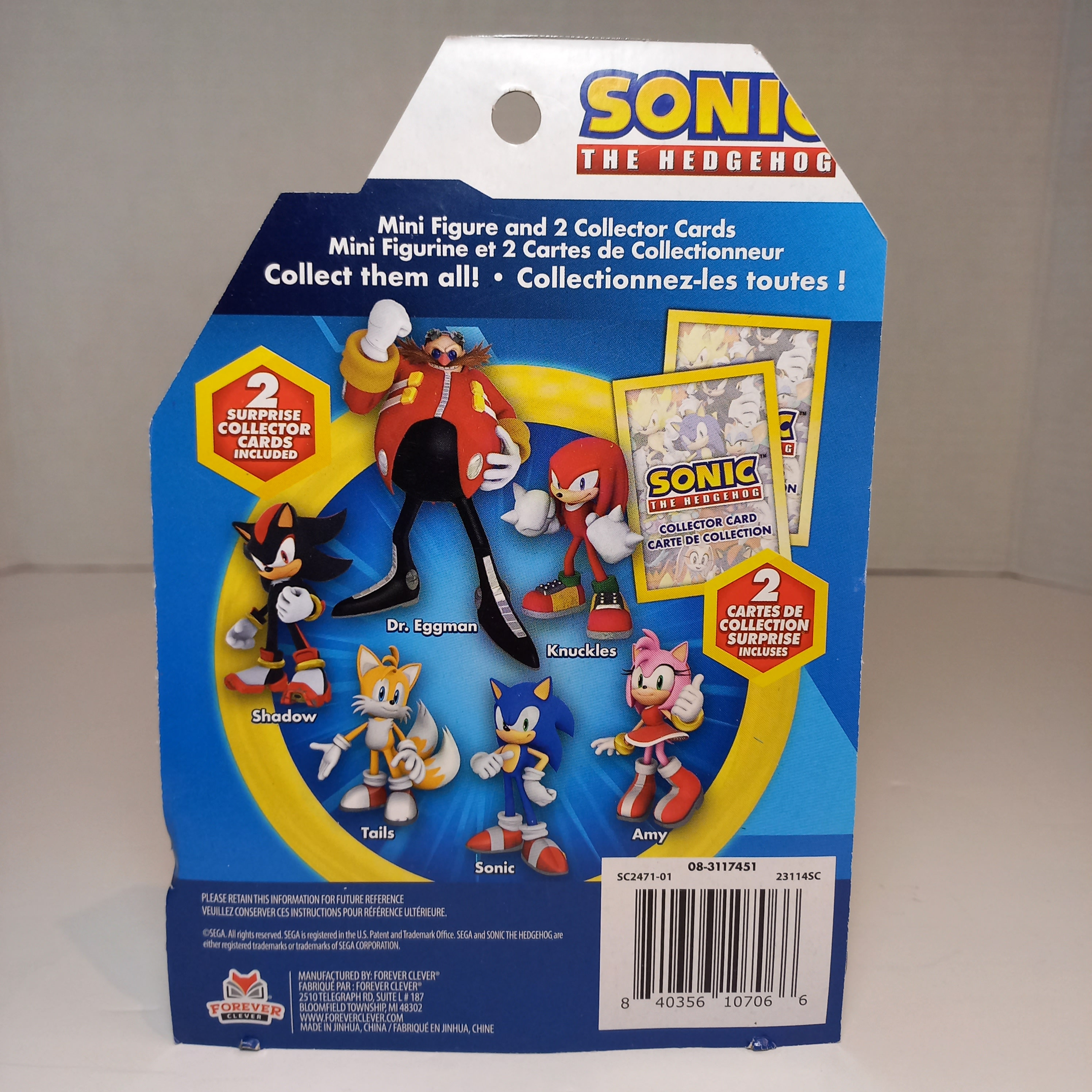 Sonic the Hedgehog, Sonic 3"mini Figure & 2 Collector Cards New ...