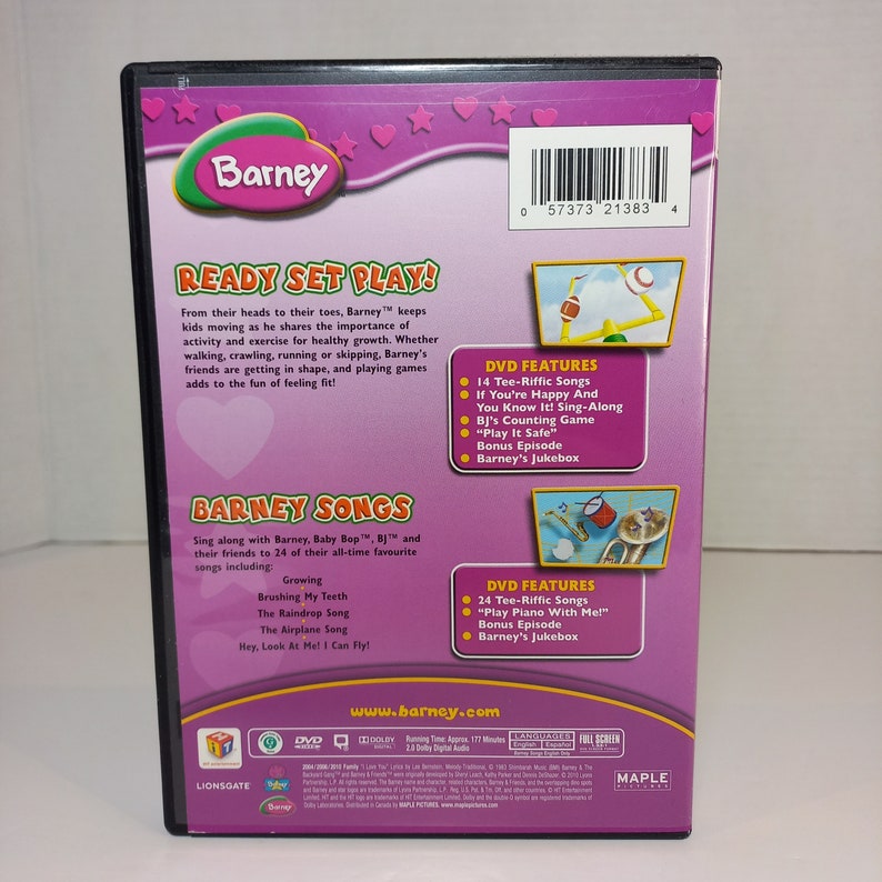 Barney: Ready, Set, Play/barney Songs DVD, 2010, Canadian Discs Are ...