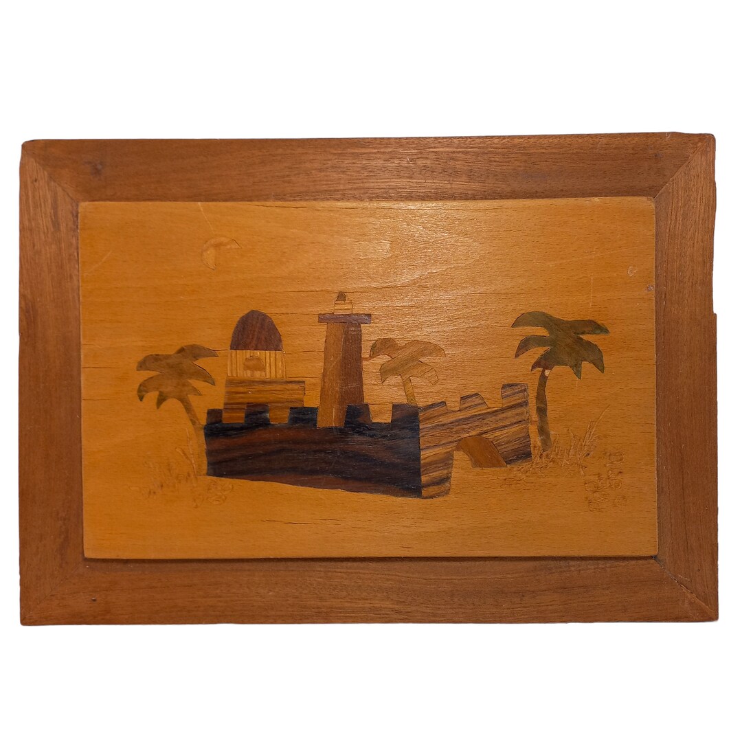 Marquetry Art Inlay Wood. Basic/amateur Folk Art. 1967 Vintage ...