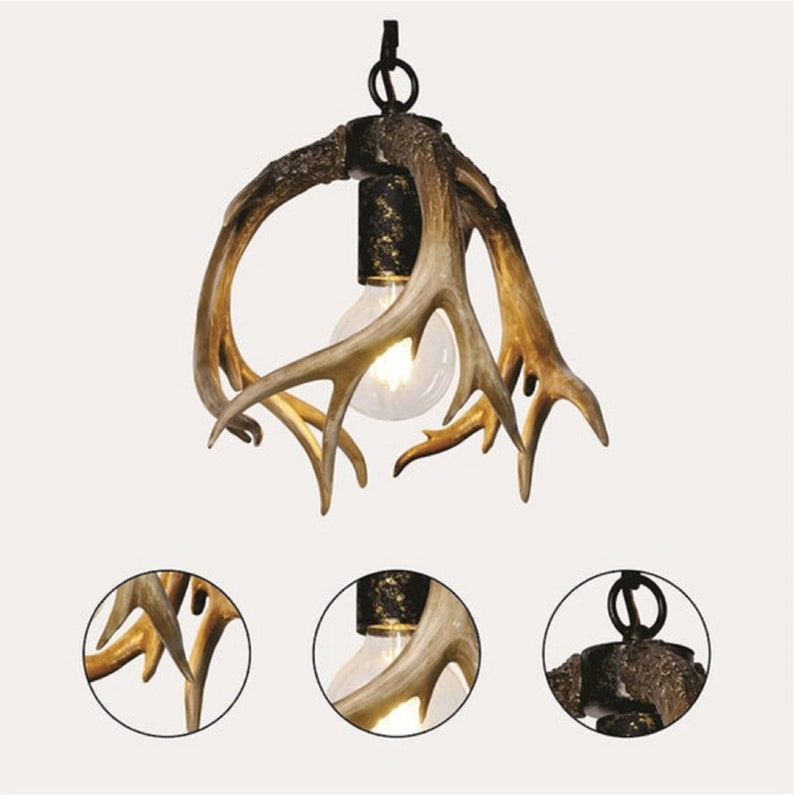Antler Lighting Fixture, Deer Horn Antler Light, Farmhouse Antler Light ...