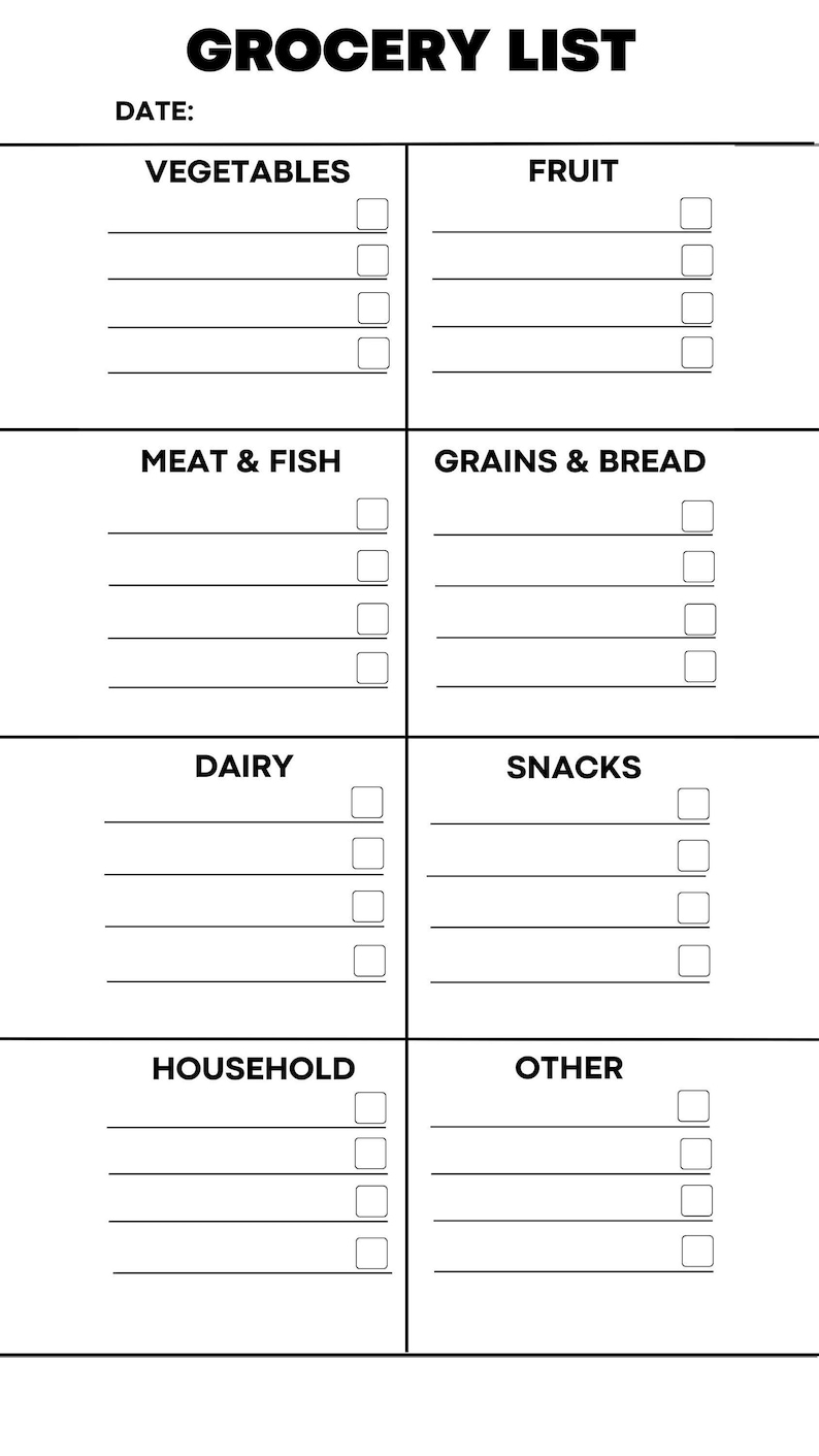 Weekly Meal Planner Grocery List Shopping List Meal Plan Healthy Eating ...