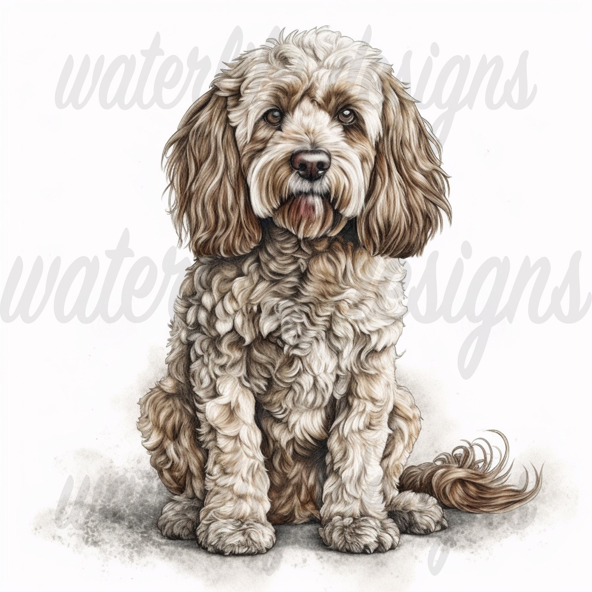 Cockapoo Watercolor Clipart Bundle: 16 Vibrant Jpgs (digital Download ...