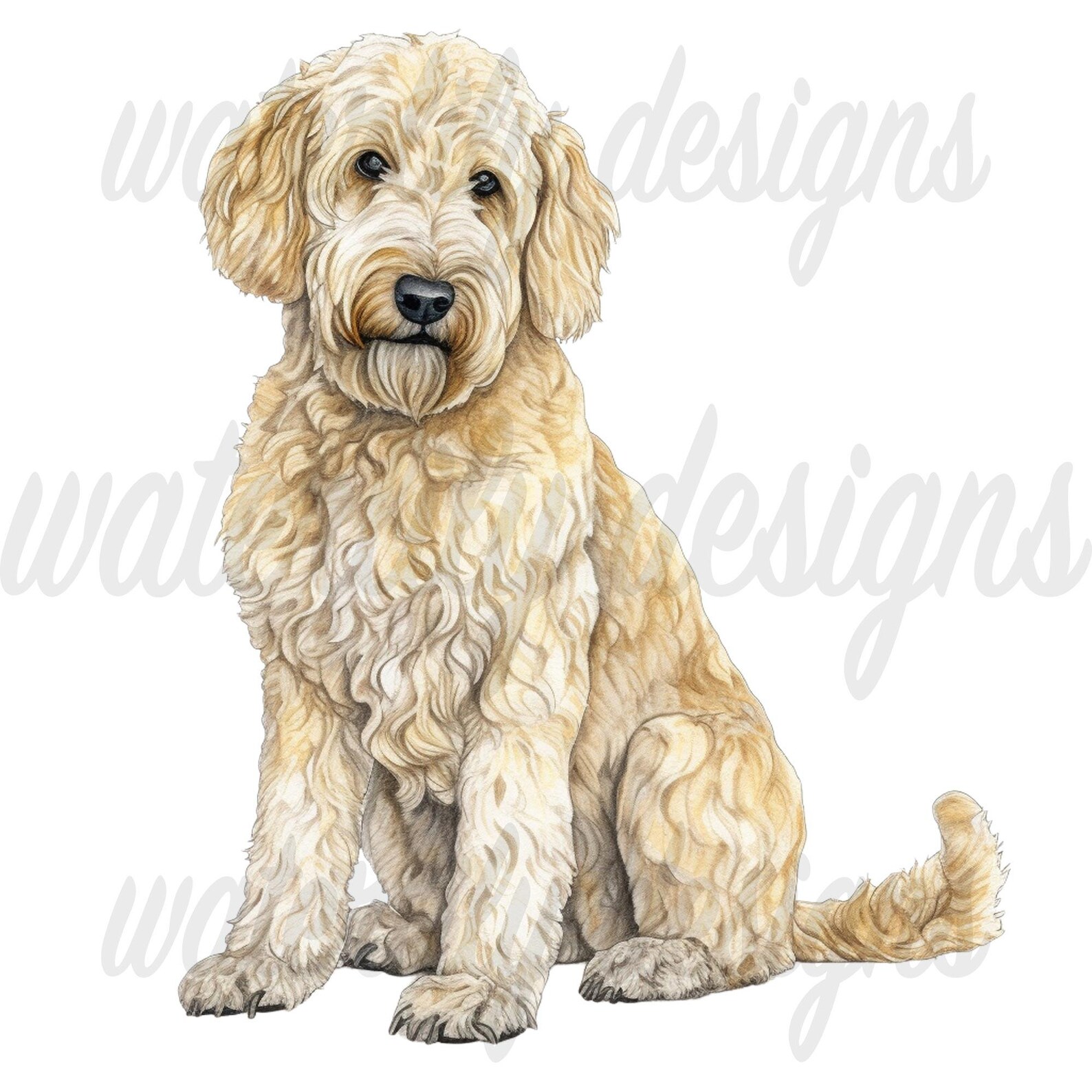Goldendoodle Watercolor Clipart Bundle: High-resolution Pngs (digital ...