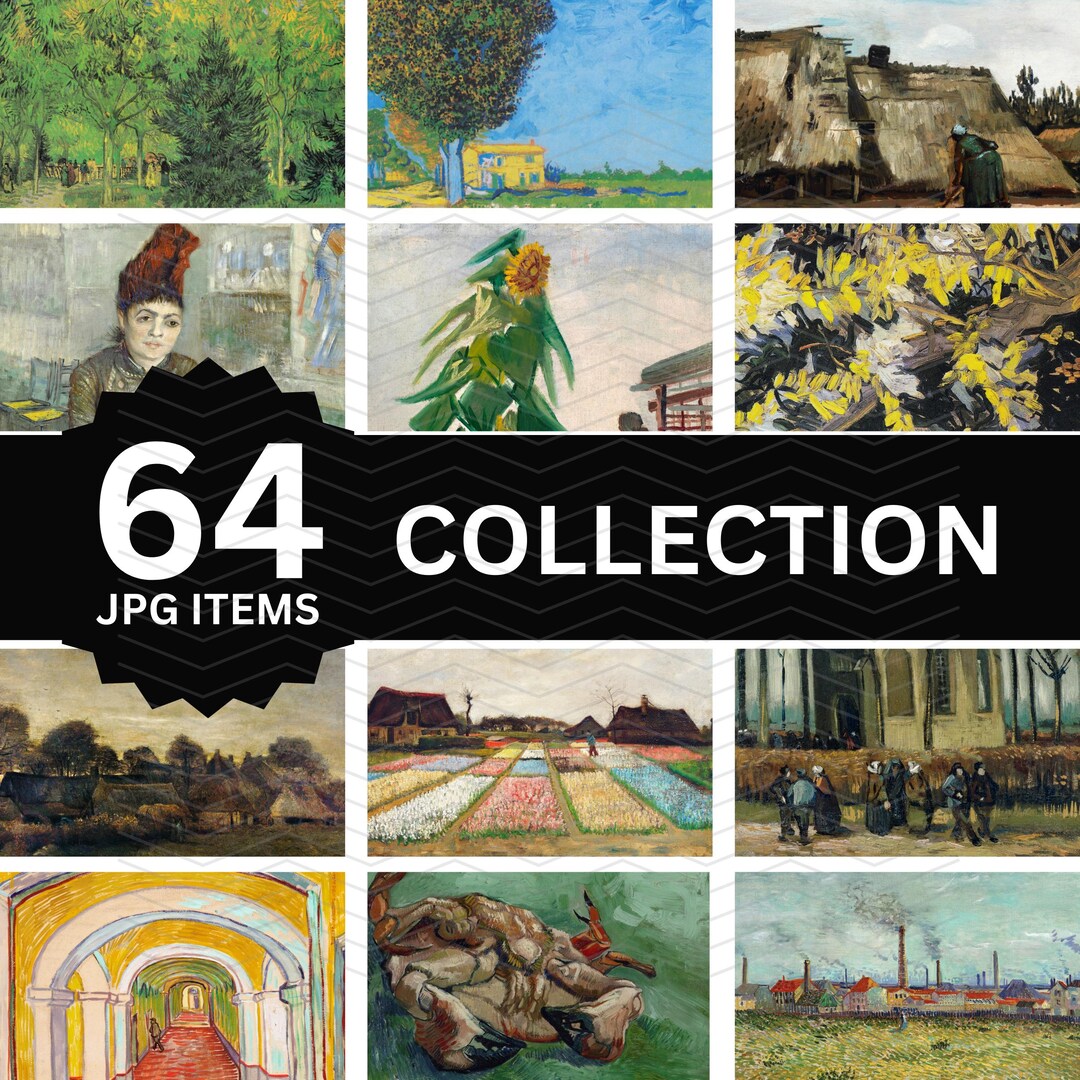 Vincent Van Gogh Style Digital Art Prints, 64 Expressive Brushstroke ...
