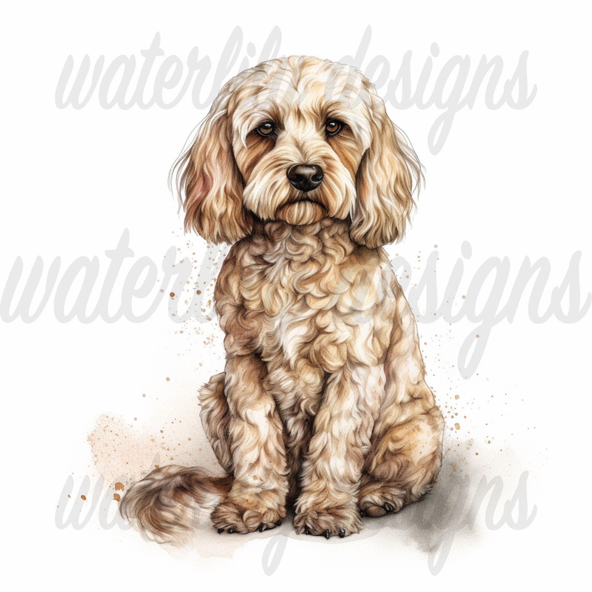 Cockapoo Watercolor Clipart Bundle: 16 Vibrant Jpgs (digital Download ...