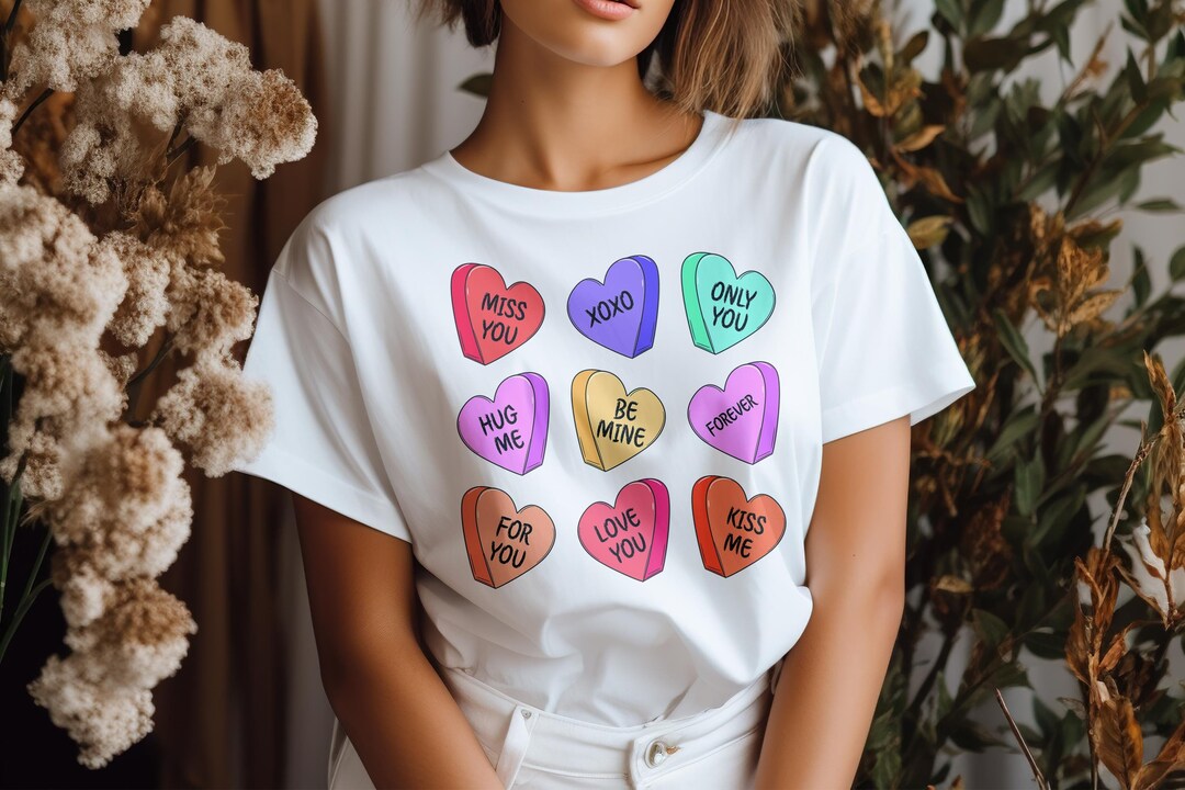 Conversation Hearts Digital Clipart, Candy Heart Shirt, Valentines Day ...