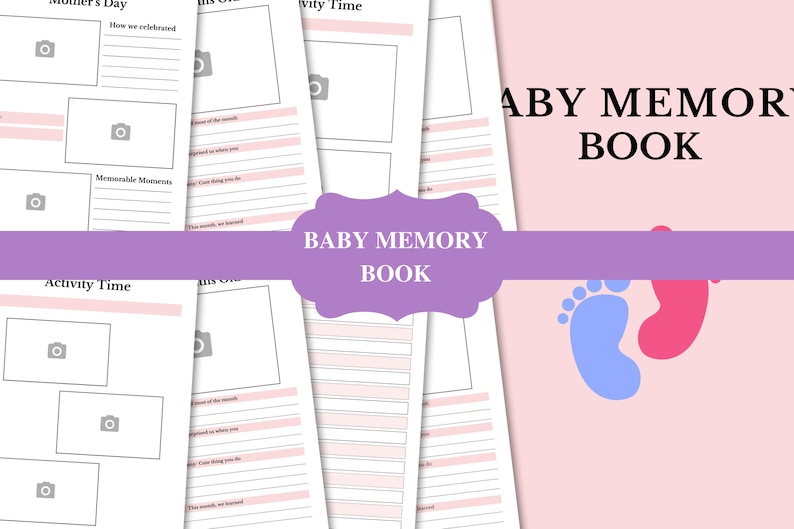 Printable Baby Memory Book: Keepsake Journal, Milestone Tracker ...