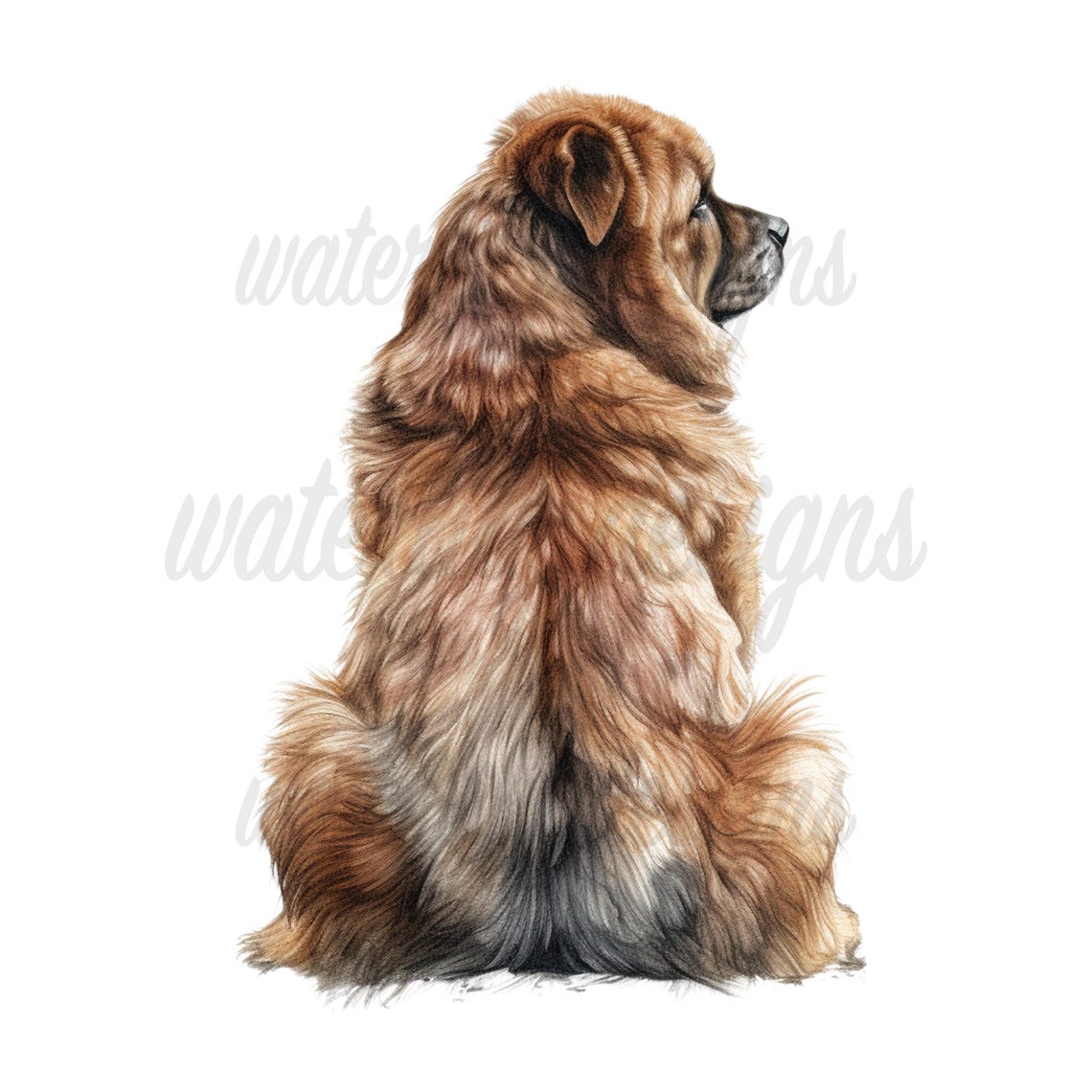 Chow Terrier Clipart Bundle: Watercolor PNG Images (digital Download ...