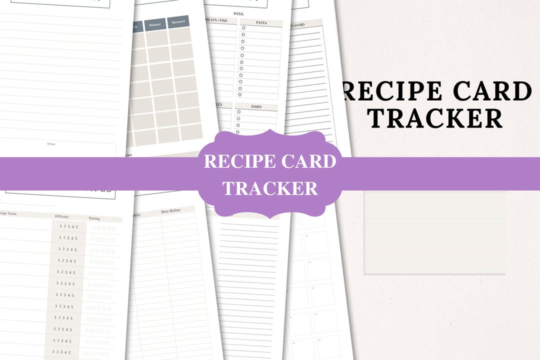 Printable Recipe Card Tracker: Editable Meal Planner (personal ...