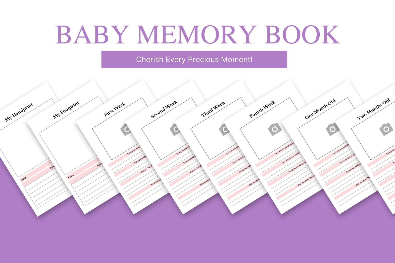 Printable Baby Memory Book: Keepsake Journal, Milestone Tracker ...