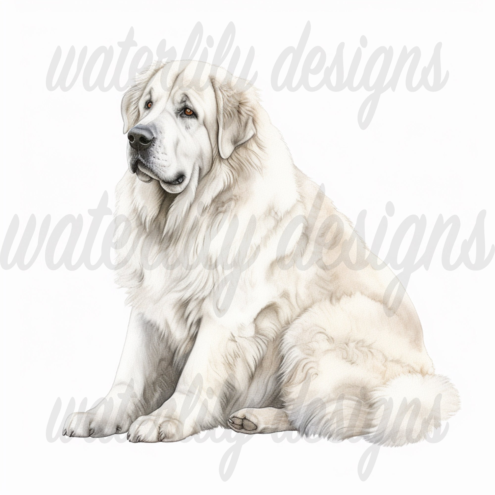 Great Pyrenees Clipart Bundle - 11 High Quality Vibrant Jpgs, Printable ...