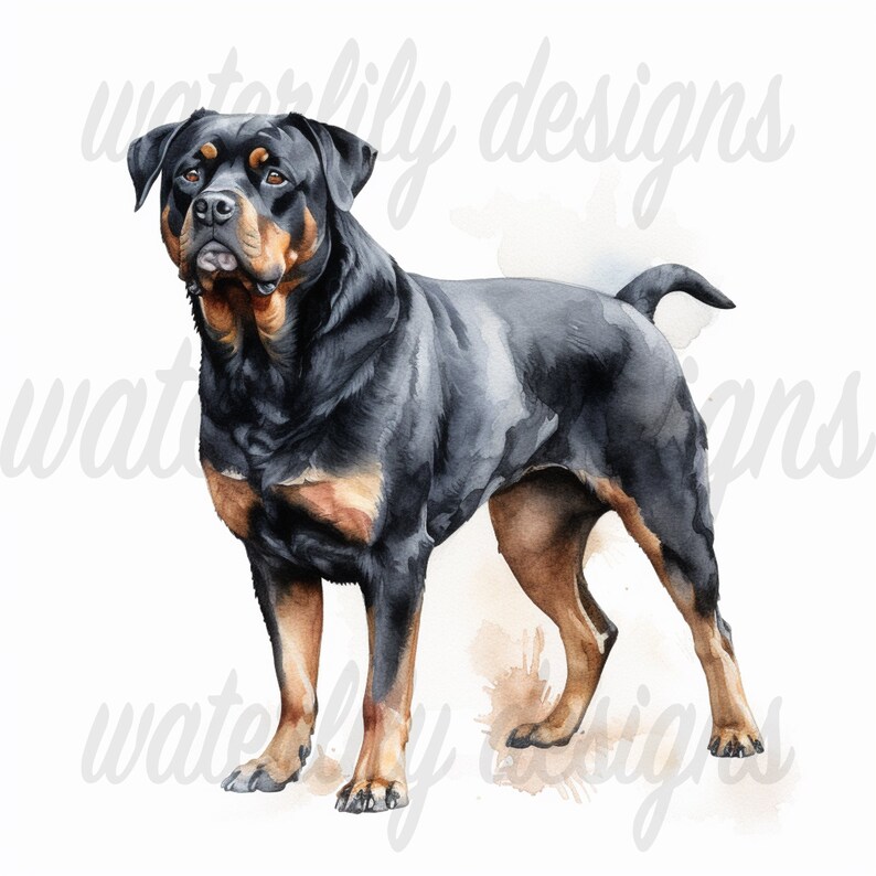 Rottweiler Clipart Bundle: 11 Vibrant Jpgs, Commercial Use (digital ...