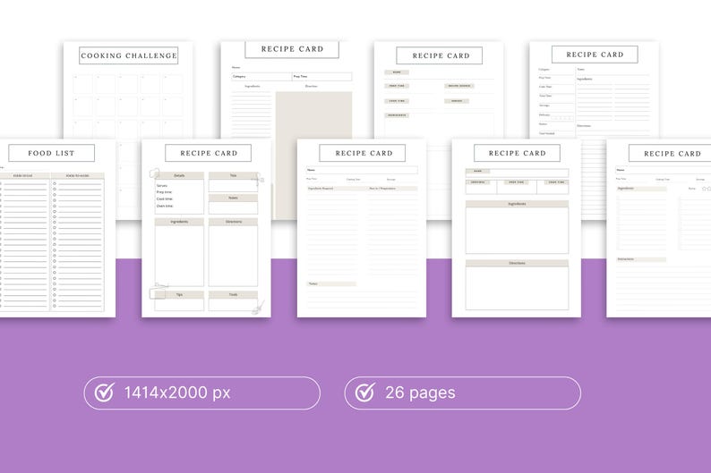 Printable Recipe Card Tracker: Editable Meal Planner (personal ...