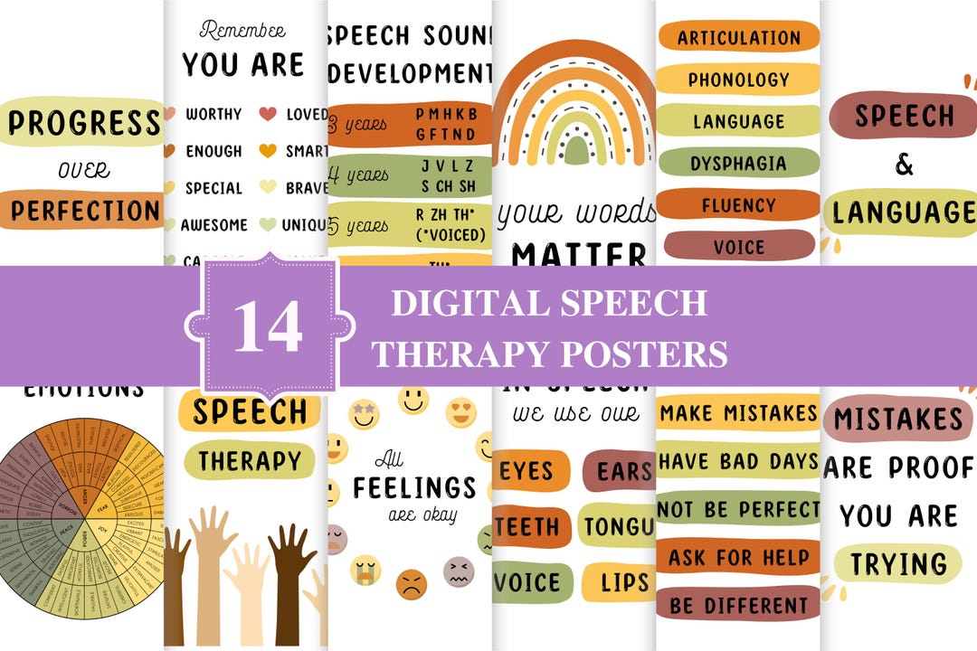 Boho Speech Therapy Posters: Communication & Language Decor (digital ...