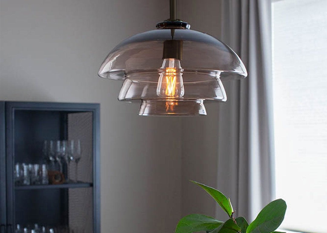 Handmade Glass Pendant Lights for Kitchen Décor Unique Hand Blown Glass ...