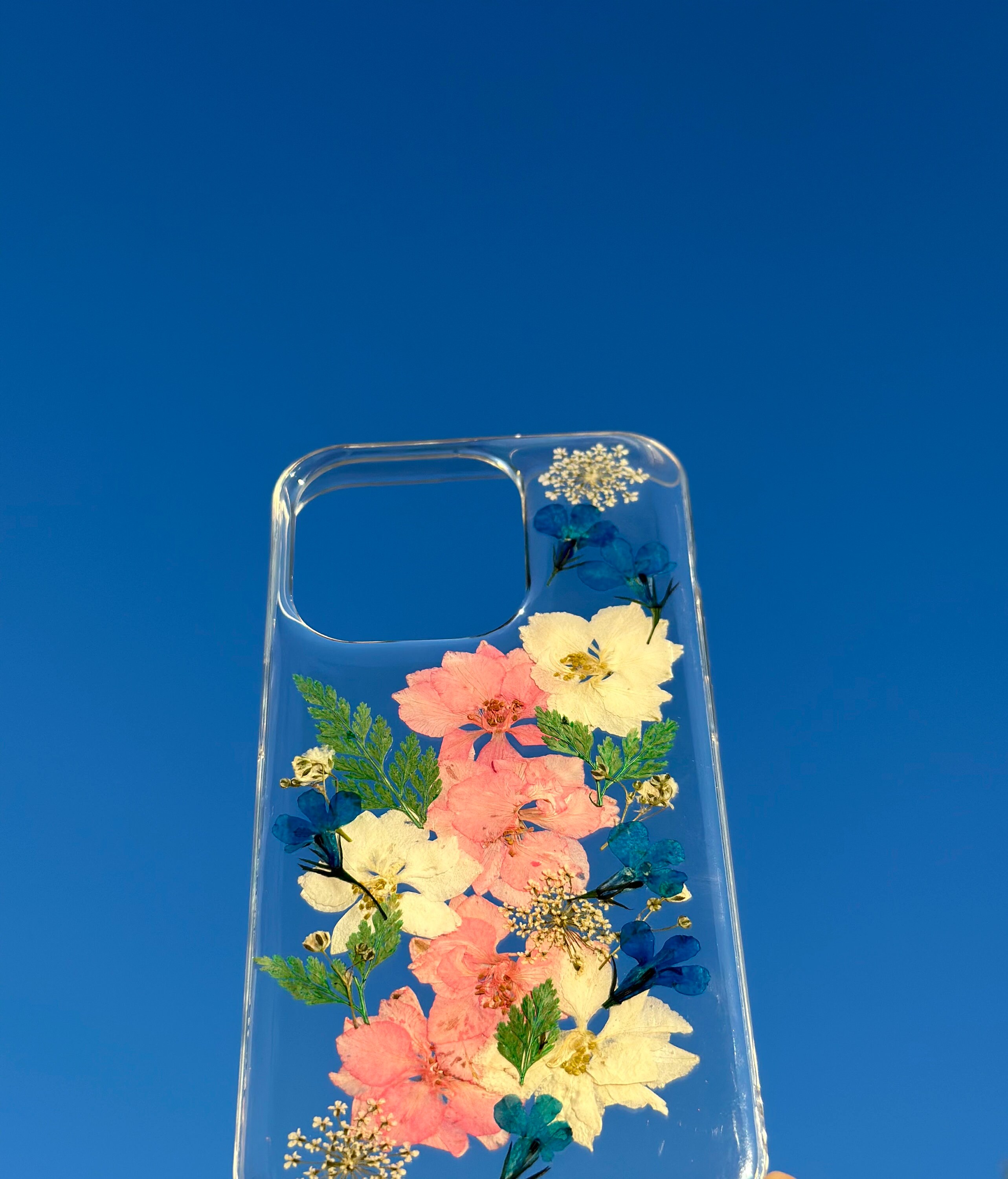 Handmade Real Pressed Flower Clear iPhone Case | Boho Floral Designed ...