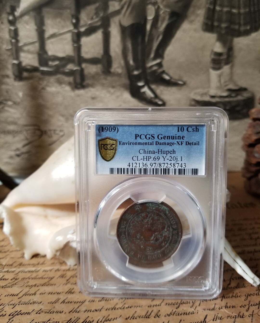 China-hupeh 10 Cash Chinese Dragon Copper Coin PCGS XF (1909) - Etsy