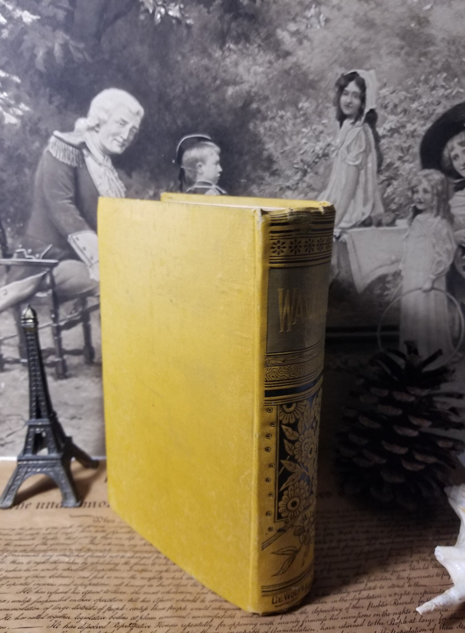 Waverley 1839 Antique Leather Novel Book. Fine Binding Antique Vintage ...
