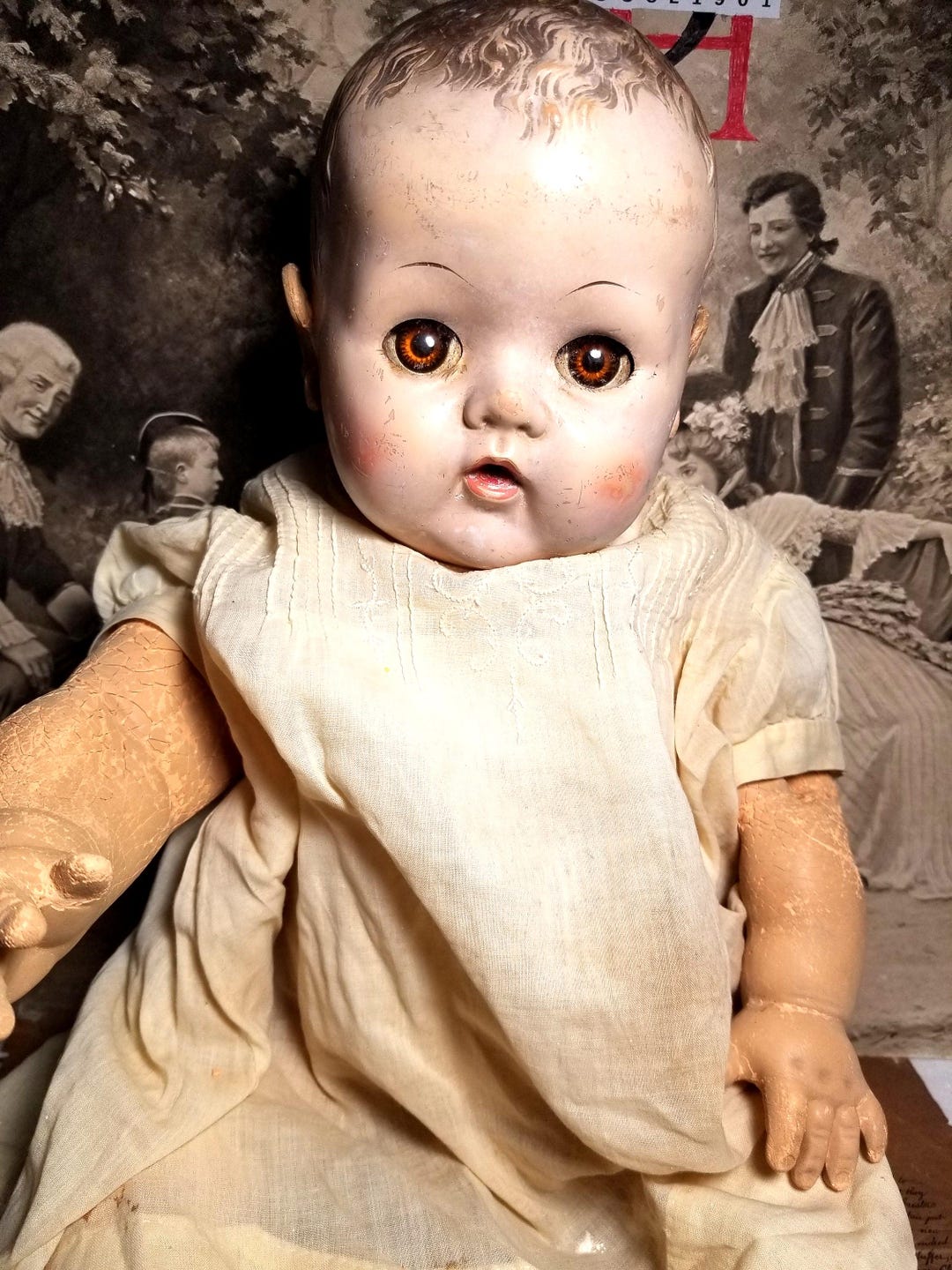 Vintage Collectible Doll Effanbee Baby Doll Applied Ears Drink and Wet ...