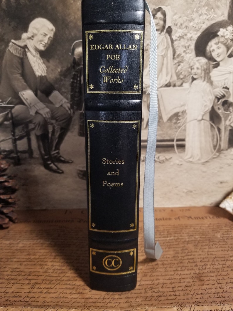 Edgar Allan Poe Collected Works Stories & Poems Book Leather Hardcover ...