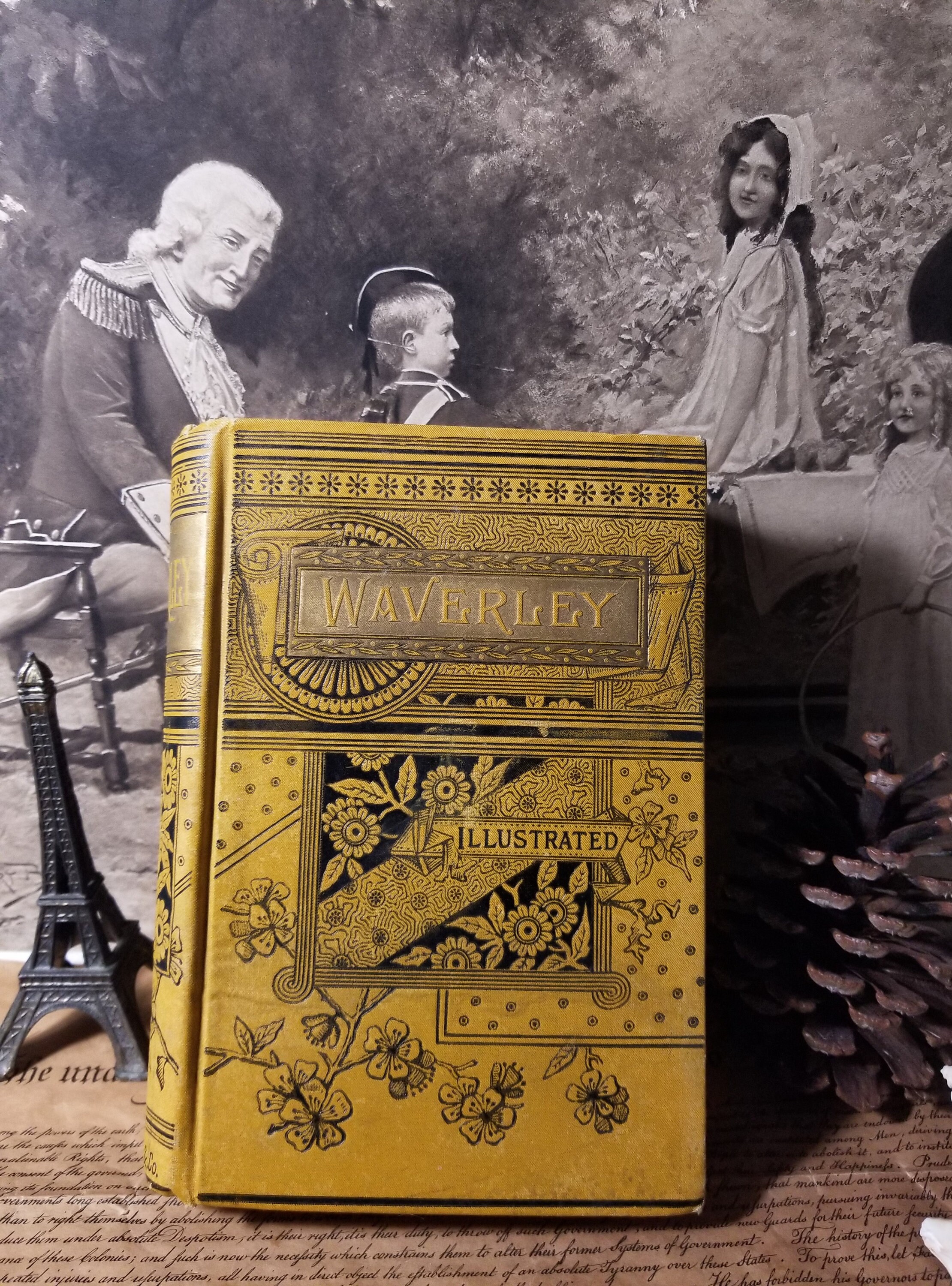 Waverley 1839 Antique Leather Novel Book. Fine Binding Antique Vintage ...