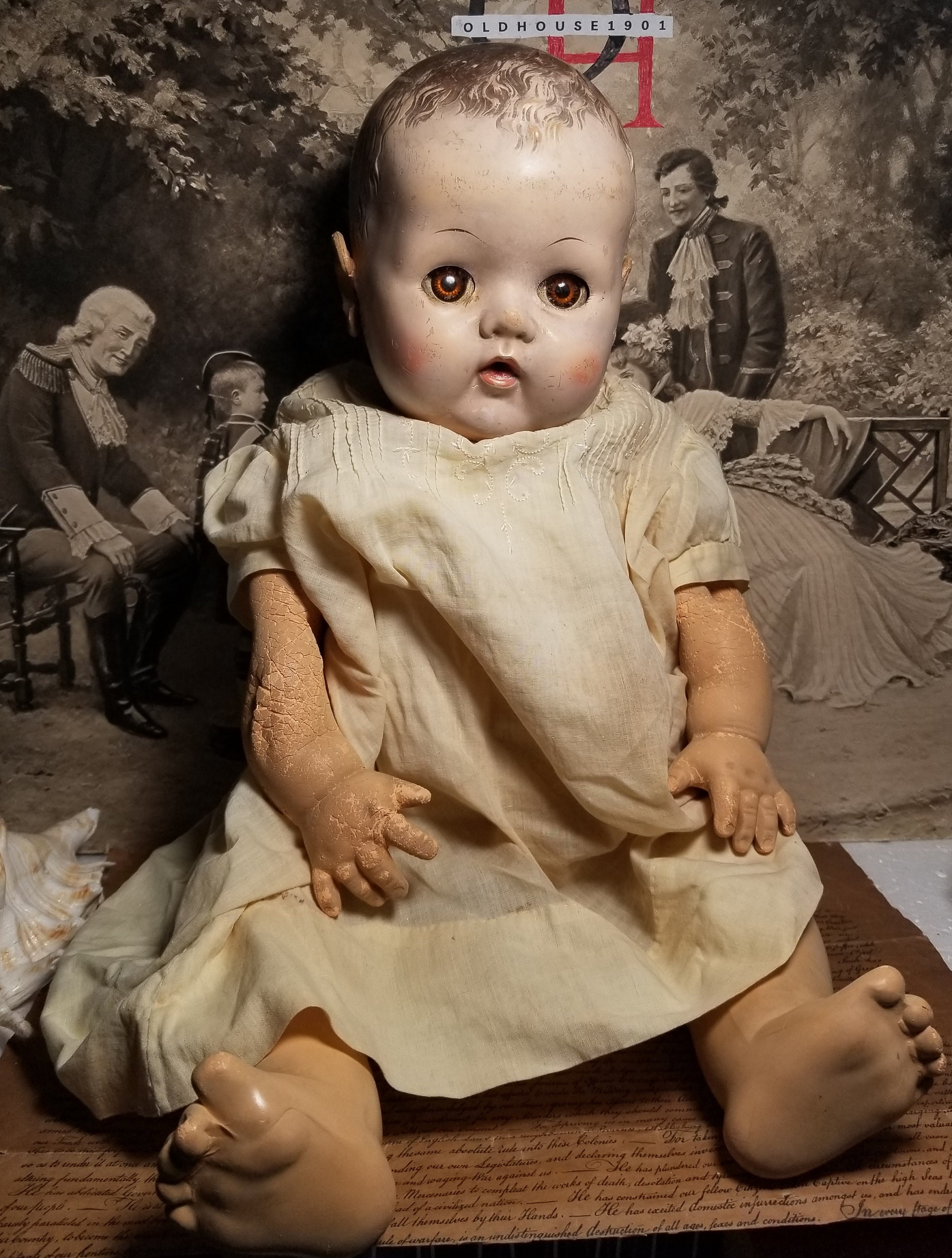 Vintage Collectible Doll Effanbee Baby Doll Applied Ears Drink and Wet ...