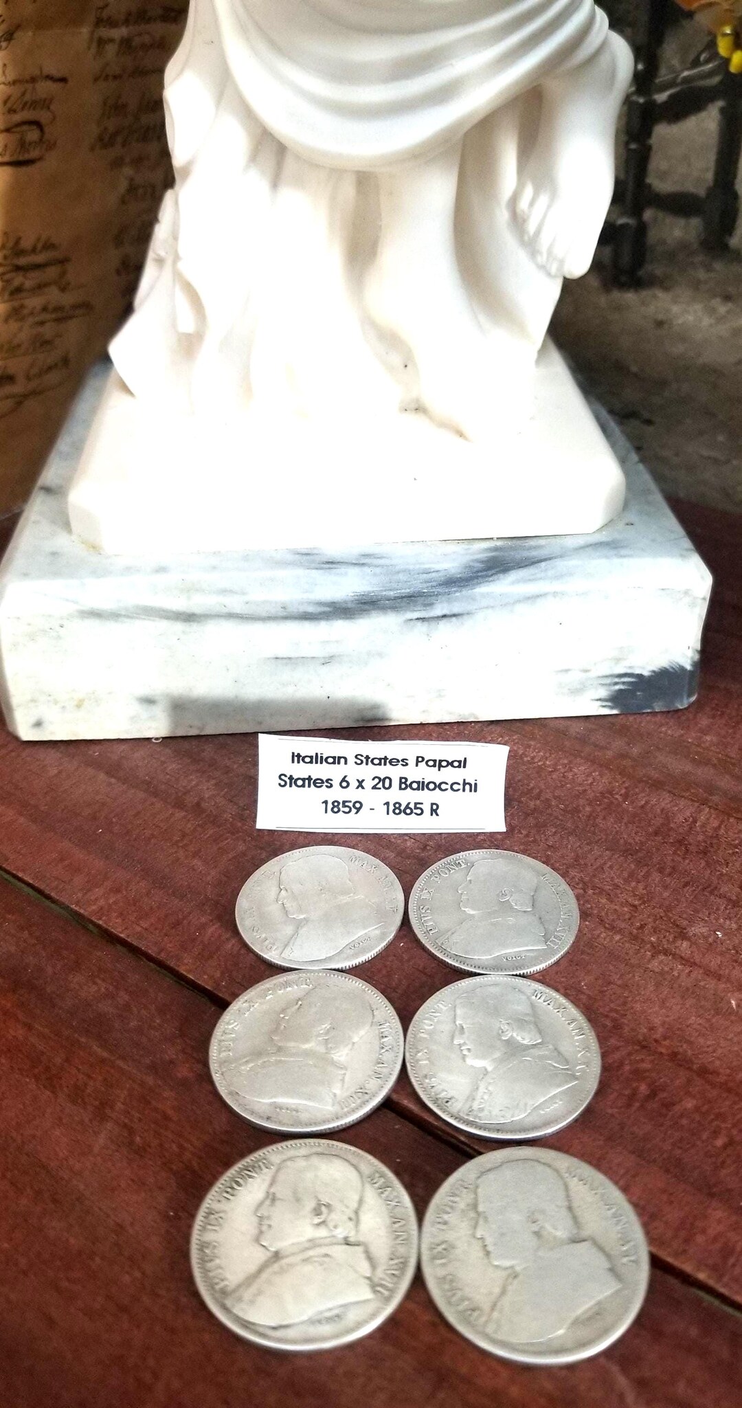 Italian States Silver Coin: Papal States 6 X 20 Baiocchi, 1859-1865 - Etsy