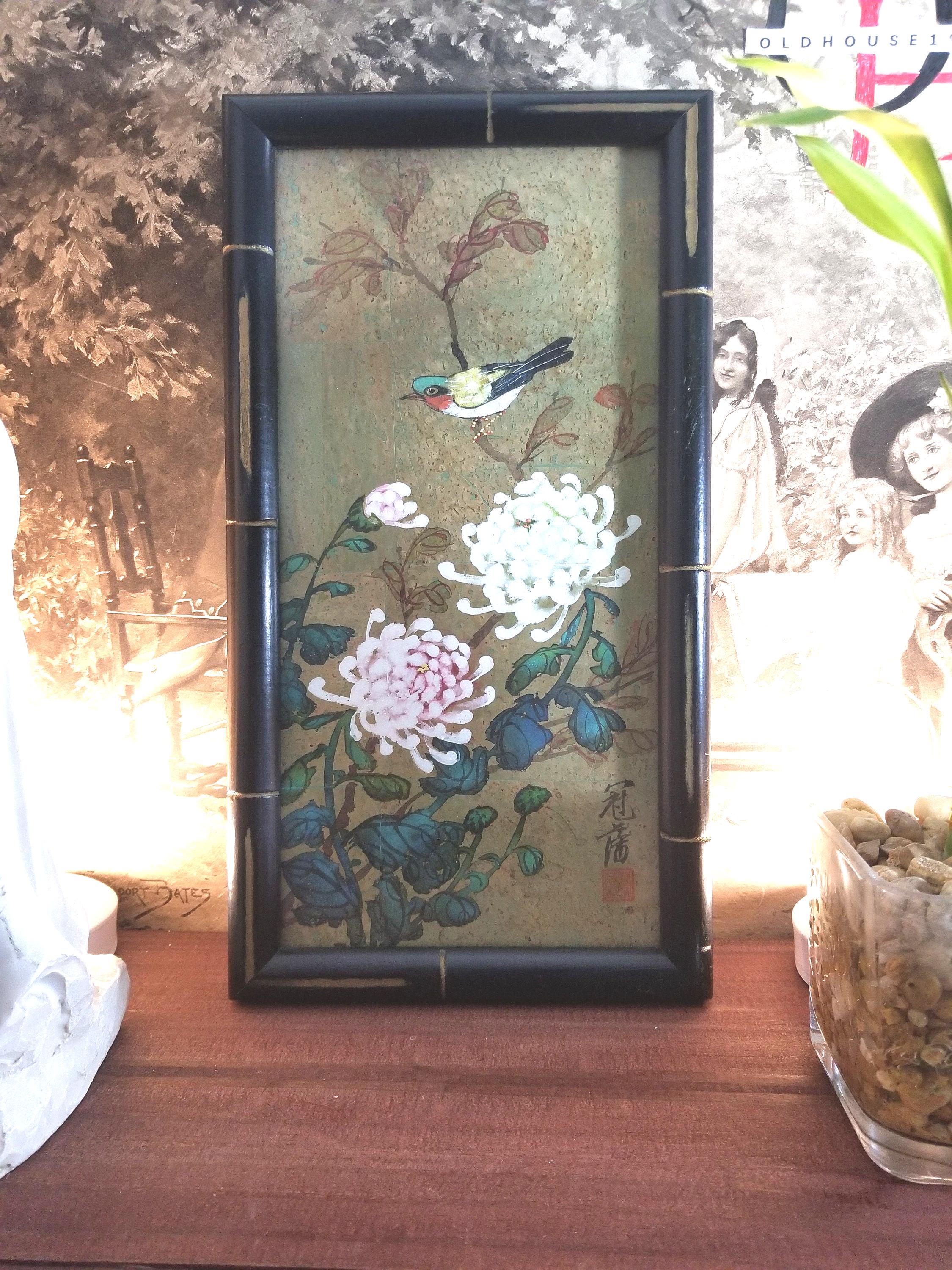 Vintage Japanese Painting on Cork. - Etsy