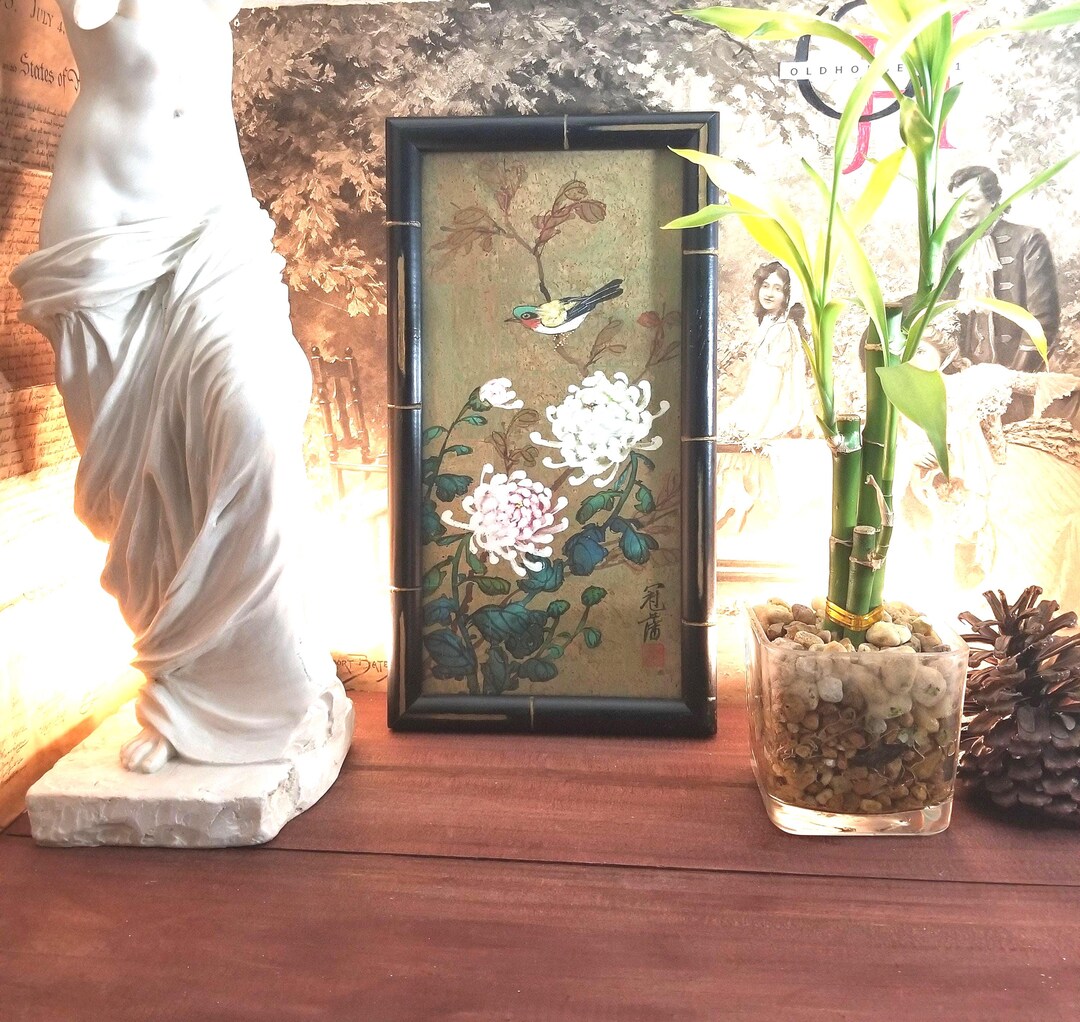 Vintage Japanese Painting on Cork. - Etsy