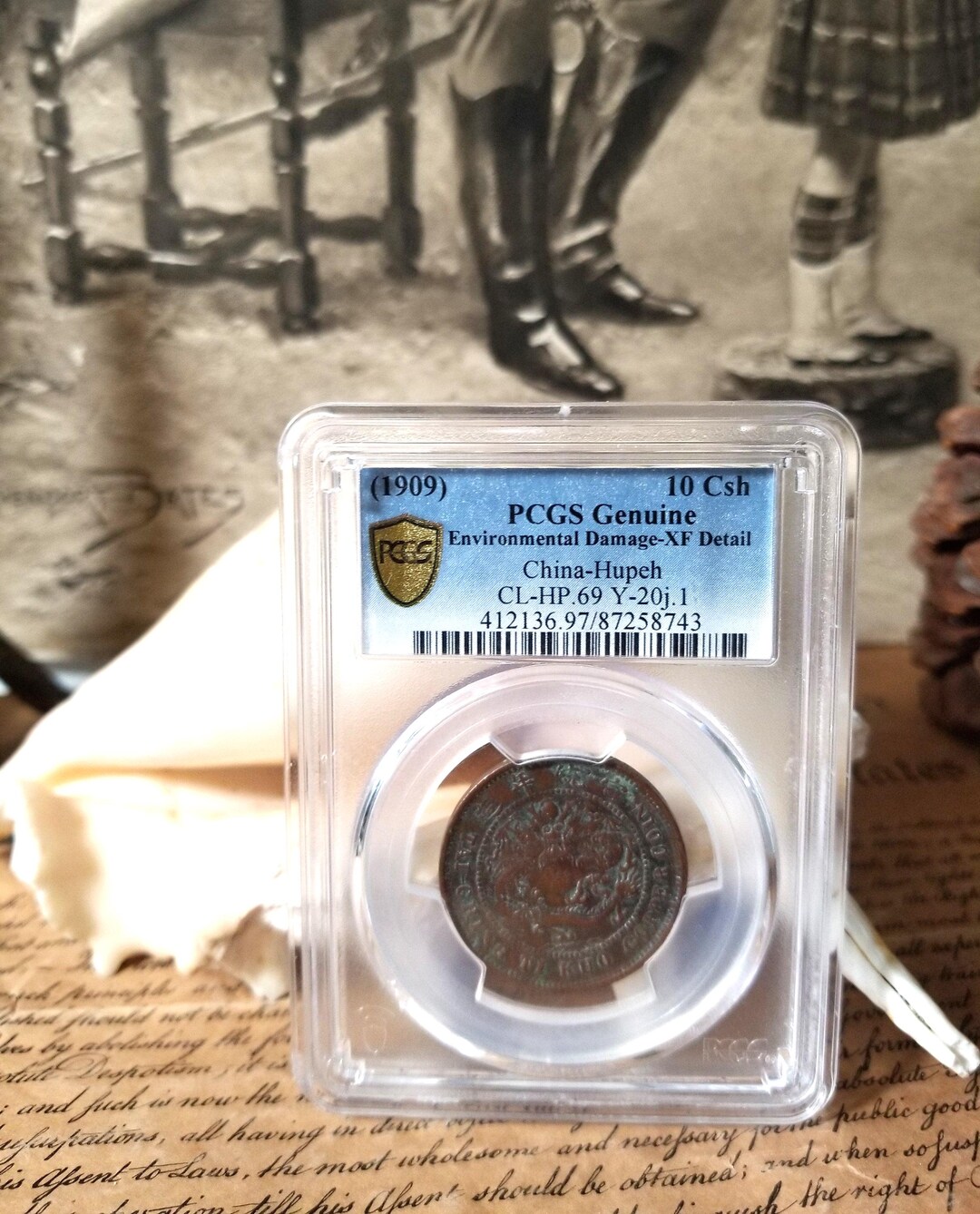 China-hupeh 10 Cash Chinese Dragon Copper Coin PCGS XF (1909) - Etsy