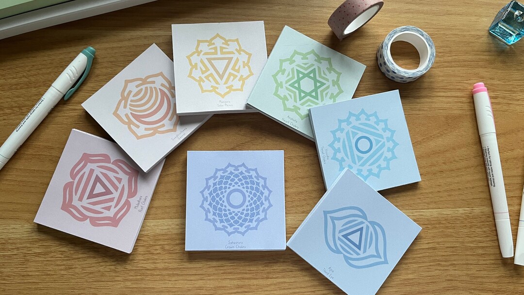 Notepad, Note Taking, 7 Chakra Notepads, Spiritual Stationary, Chakra ...