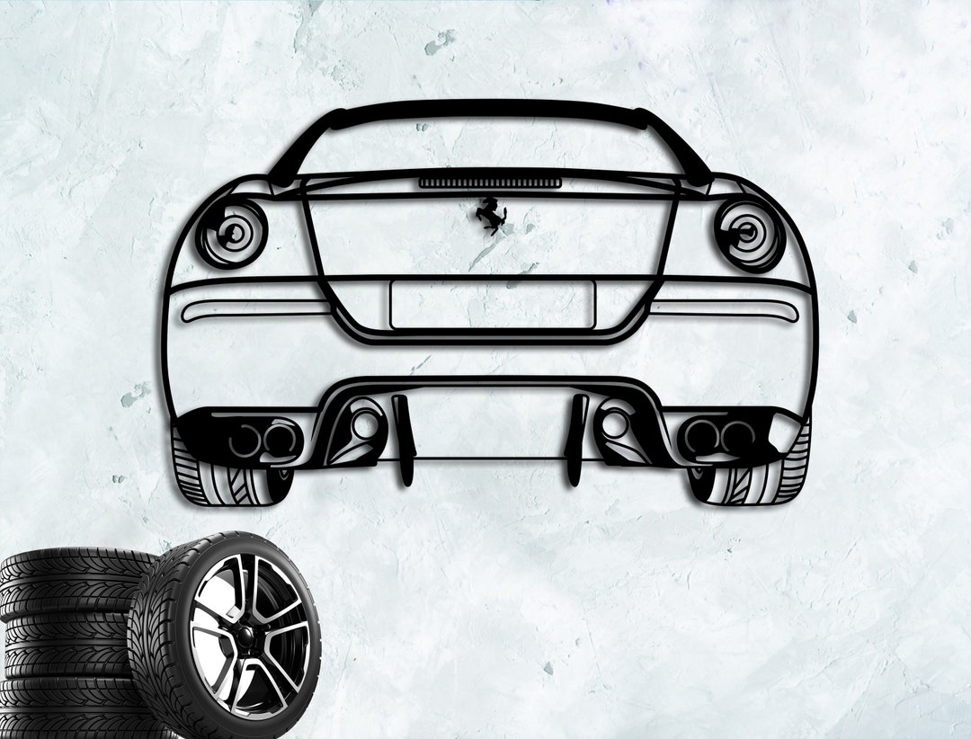 599 GBT Cars Model Silhouette Metal Wall Decor, 599 GBT Model Metal ...